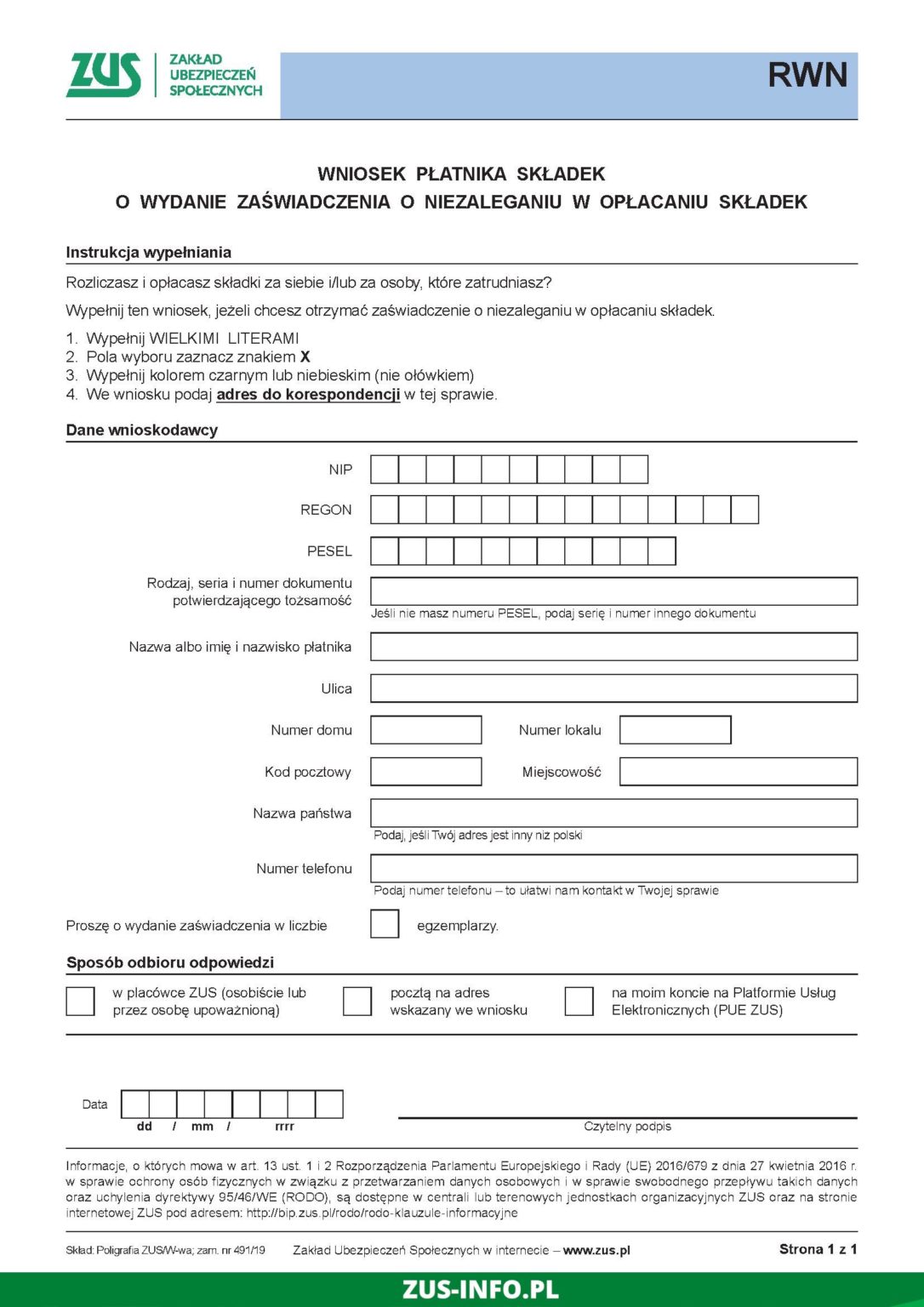 Wniosek RWN ZUS do pobrania. Jak uzupełnić ZUS RWN online?